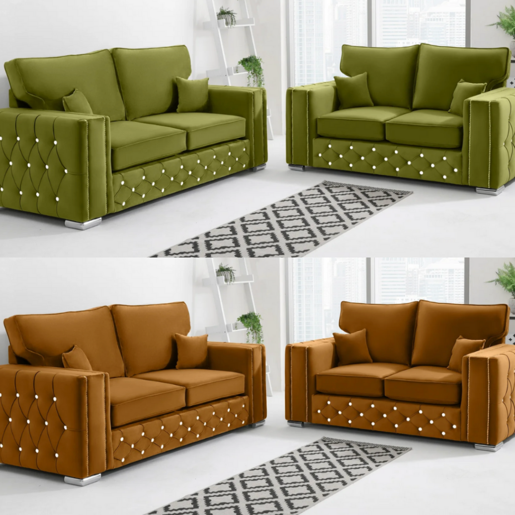 Milton Diamond Plush 2 & 3 Seater 23 x Colours