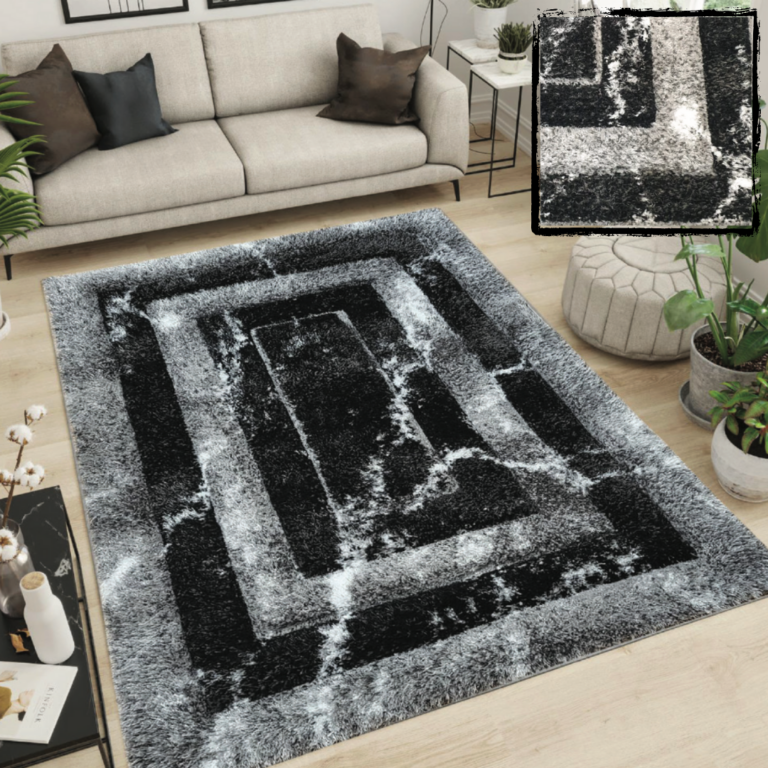 3D Grey Lightning Rug