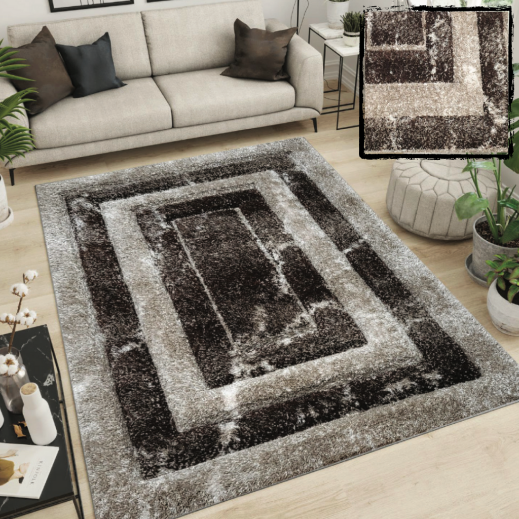 3D Brown Lightning Rug